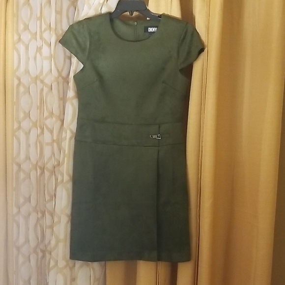 Dkny | Dresses | Dkny Green Sheath Mini Dress With Cap Sleeves | Poshmark